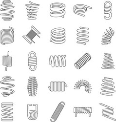 Spring coils metal spiral springs metallic coil Vector Image