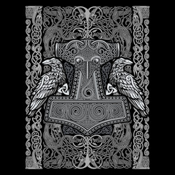 Viking old celtic scandinavian design hammer of Vector Image