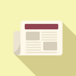 Front newspaper icon outline news paper Royalty Free Vector