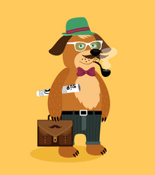 Nerd Dog Cartoon Vector Images (58)