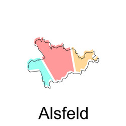 Map of ubach palenberg colorful design world Vector Image