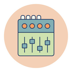Mixing console icon graph symbol for music Vector Image