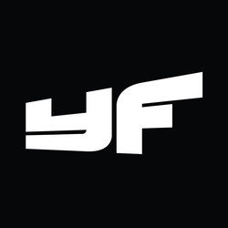 Yf logo monogram shield sharp half round shape Vector Image