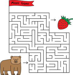 Cartoon bear maze game Royalty Free Vector Image