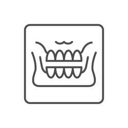 Dental scanning process line icon Royalty Free Vector Image