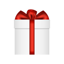 Gift in a box with red bow Royalty Free Vector Image