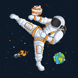Astronaut doing moonwalk dancing activity Vector Image