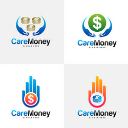Money care logo design concept Royalty Free Vector Image