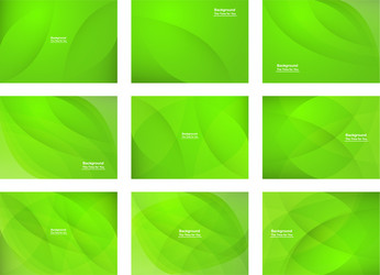 Set of green abstract background with copy space Vector Image