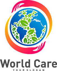World care logo design template earth care logo Vector Image