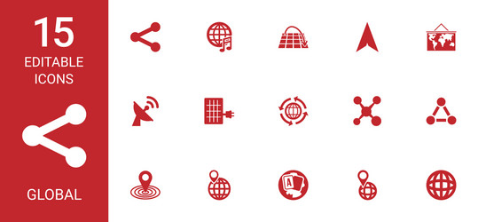 Global icons Royalty Free Vector Image - VectorStock