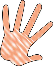 Cartoon hand showing the five fingers Royalty Free Vector