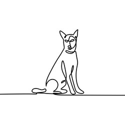 Dog drawing using continuous single one line art Vector Image