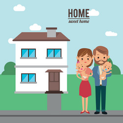 Family house Royalty Free Vector Image - VectorStock