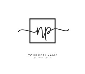 Np initial letter handwriting and signature logo Vector Image