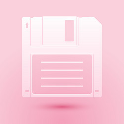 Paper cut floppy disk for computer data storage Vector Image