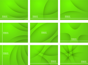 Set of green abstract background with copy space Vector Image