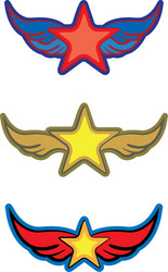 Stars with wings Royalty Free Vector Image - VectorStock