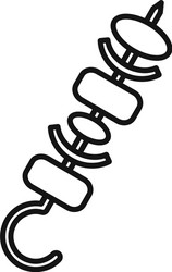 Bbq stick icon outline grill food Royalty Free Vector Image