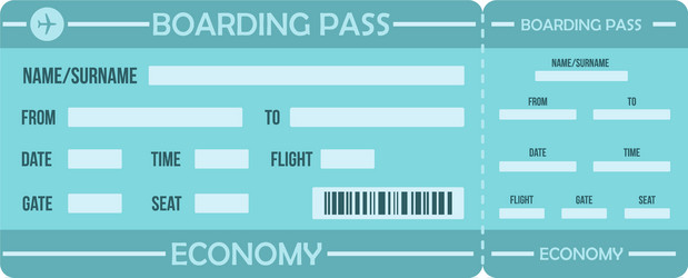 Blank Cruise Boarding Pass Template