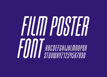 Condensed white font rounded high alphabet Vector Image