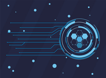 Futuristic background blue with molecules Vector Image