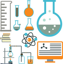 Science pattern symbols of chemical lab Royalty Free Vector