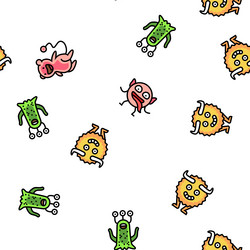 Monster funny cute alien seamless pattern Vector Image