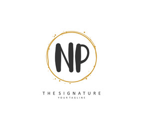 Np initial letter handwriting and signature logo Vector Image