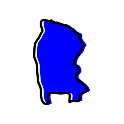 Gedaref state of sudan map al qadarif Royalty Free Vector