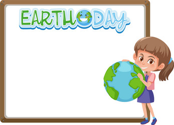 Border frame template with earth day theme Vector Image