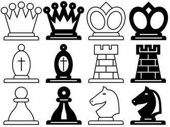 Chess pieces symbols Royalty Free Vector Image