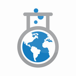 Logo combination of a earth and lab Royalty Free Vector