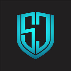 Sc logo monogram with shield around crown shape Vector Image