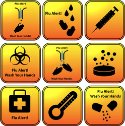 Avian flu alerts icons Royalty Free Vector Image