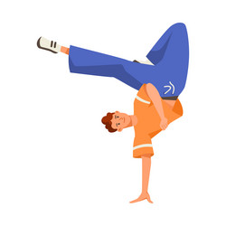 Happy man character dancing moving his body Vector Image