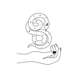 Snake bite hand traditional snake handshake Vector Image