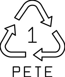 Pete plastic product mark line icon Royalty Free Vector