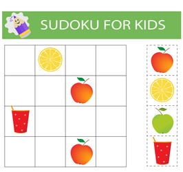 Sudoku for kids logical thinking training Vector Image