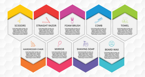Barber shop infographics design timeline concept Vector Image