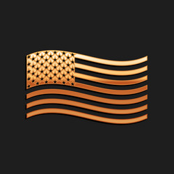 Gold american flag icon isolated on black Vector Image