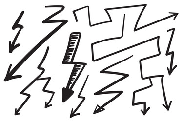 Line drawing lighting strike icon single draw Vector Image