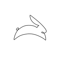 Rabbit continuous one line drawing minimalism Vector Image