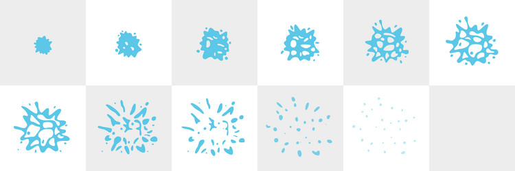 Milk splash animation sprite liquid splatters Vector Image