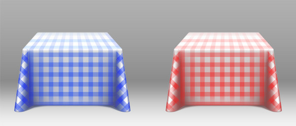 Realistic white tablecloth on square table Vector Image