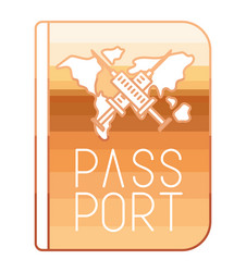 Golden medical passport icon Royalty Free Vector Image
