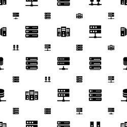 Datacenter icons pattern seamless white background