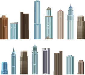 Skyscraper buildings modern building flat office Vector Image