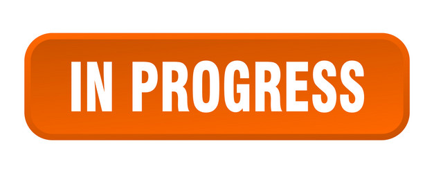 In progress button square 3d push Royalty Free Vector Image