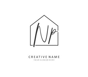 Np initial letter handwriting and signature logo Vector Image